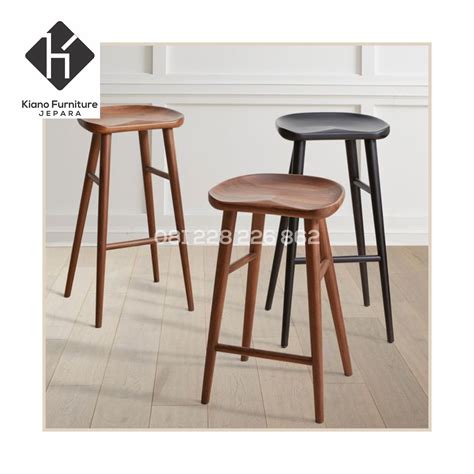Counter Stool Bar Stool Minimalis Kursi Bar Kayu Jati Modern