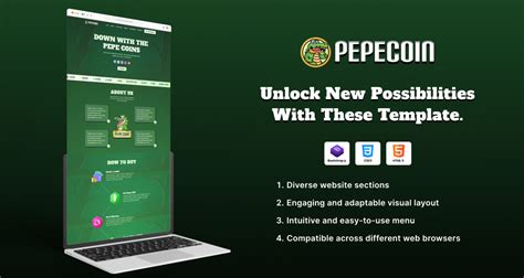 PEPE Coins HTML5 Template Bitrix Theme