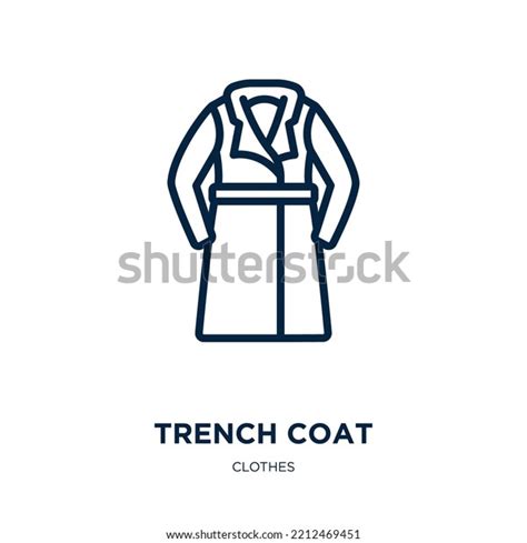 Trench Coat Icon Clothes Collection Thin Stock Vector Royalty Free