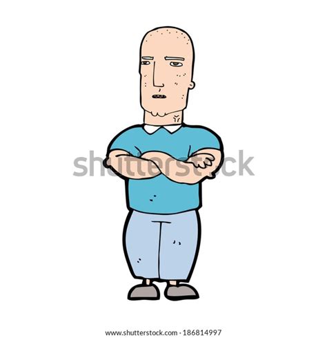 Cartoon Annoyed Bald Man Stock Vector Royalty Free 186814997