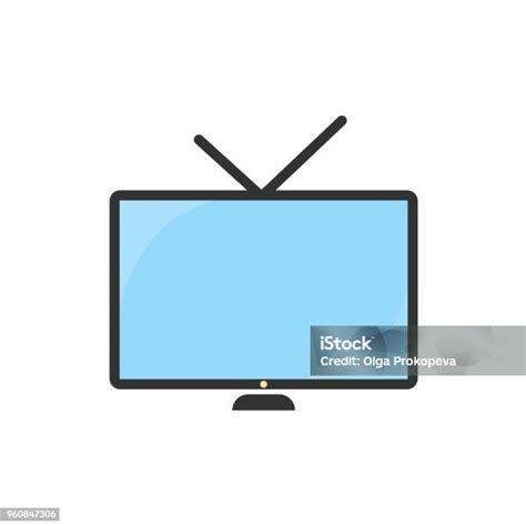 在白色背景下孤立的時髦平面風格的電視圖示電視符號為您的網站設計 徽標 應用程式 Ui向量插圖 Eps10向量圖形及更多analog圖片