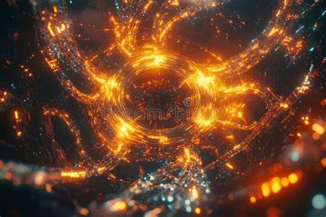 A Swirling Mass Of Cybernetic Energy Forming An Intricate Ai Driven