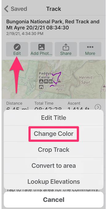 Change The Color Of Tracks Routes And Areas On IOS Gaia GPS