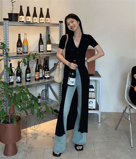딥 브이넥 골지니트 반팔 여름 롱가디건