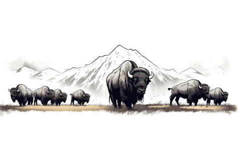 Bison Line Horizontal Border Bison Premium Photo Illustration Rawpixel