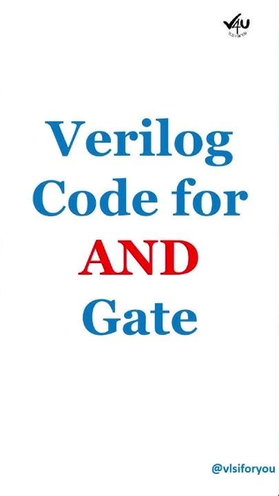 And Gate Verilog Design Code Vlsi Shorts Verilog Verilogintamil