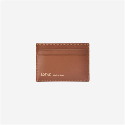 로에베 플레인 카드 홀더 자카드 앤 카프스킨 탄 피칸 Loewe Kream