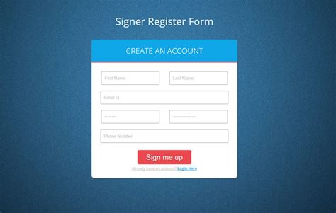 Signer Register Form Flat Responsive Widget Template By W3layouts