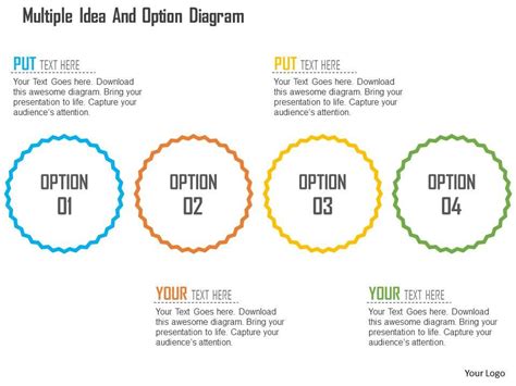 Multiple Idea And Option Diagram Flat Powerpoint Design Powerpoint