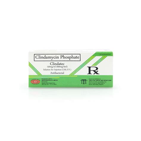 Clindatec Clindamycin Phosphate150mg Ml 600mg 4ml Solution For Injection I M I V
