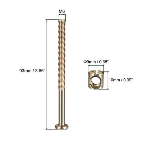 M6 X 90mm Furniture Bolts Nut Set Hex Socket Screw With Barrel Nuts 20
