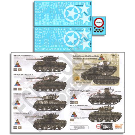 Echelon 116 Sandbagged Shermans Of The 14th Armored Division Decal Se