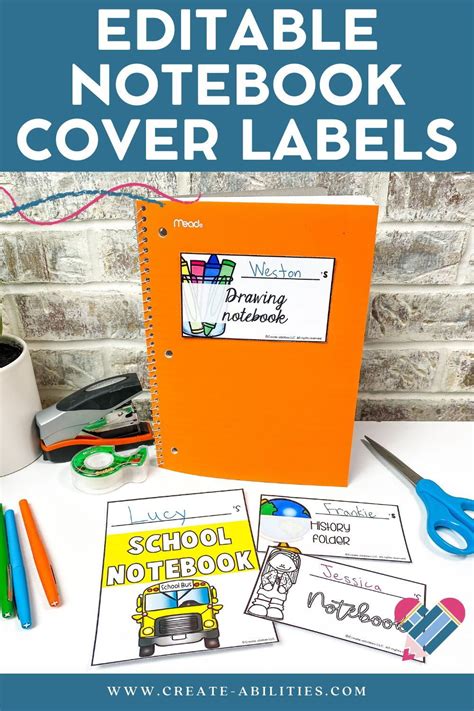 Editable Notebook Labels Editable Notebook Or Folder Labels Notebook Labels Classroom