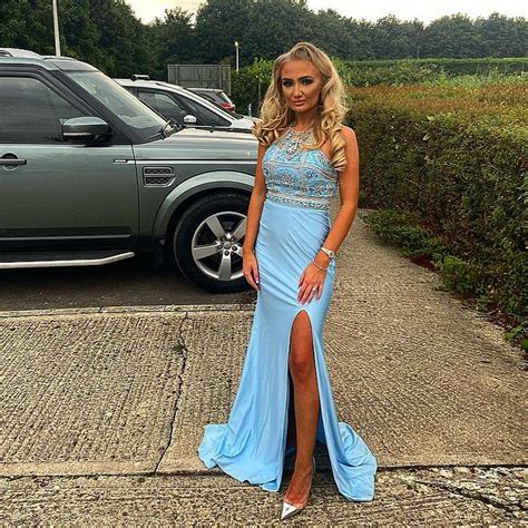 Blue Evening Dress With Trail Only Worn For A Couple Depop