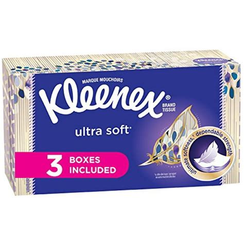 Kleenex Ultra Soft Facial Tissues Flat Box 120 Tissues Per Flat Box
