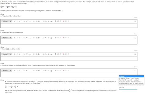 Solved Report Submission Nuclear Radiation 2pts Nuclear Chegg