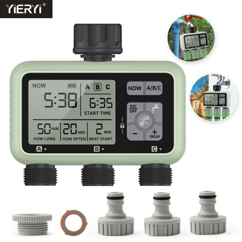Yieryi Garden Sprinkler Timer Watering Timer Programmable Irrigation System Controller Automatic