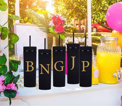 Vaso Delgado Personalizado De La Letra B Vasos Delgados De 16 Onzas