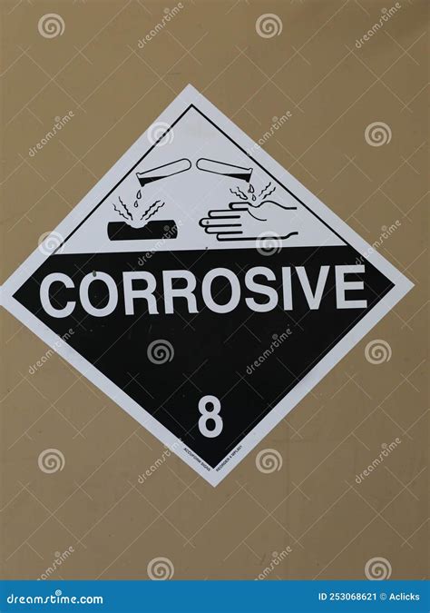 Símbolo De Aviso Corrosivo Imagem De Stock Imagem De Corrosivo 253068621