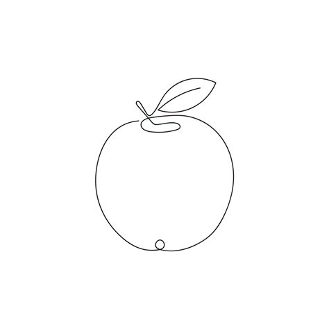 Apple Drawn In One Continuous Line One Line Drawing Minimalism