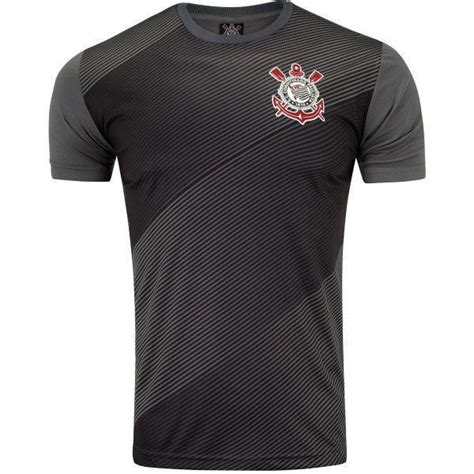Camiseta Do Corinthians Thunder 19 Masculino Cinza E Preto Spr