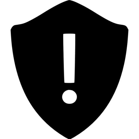 Black Warning Shield Icon Free Black Shield Icons