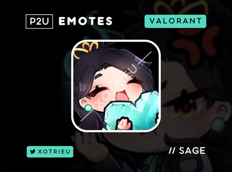 Valorant Sage Cute Sage Chibi Emote Kawaii Gaming Twitch Discord