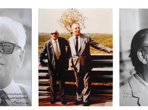 LARGE SIGNED PHOTOGRAPHIC PRINT OF ENZO FERRARI AND JACQUES SWATERS