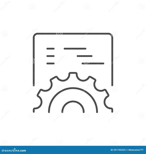 Code Setting Line Outline Icon Stock Vector Illustration Of Process