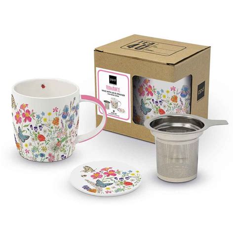 Ppd Tasse Nature Romance Teetasse Mit Sieb Und Deckel 035 L Porzellan
