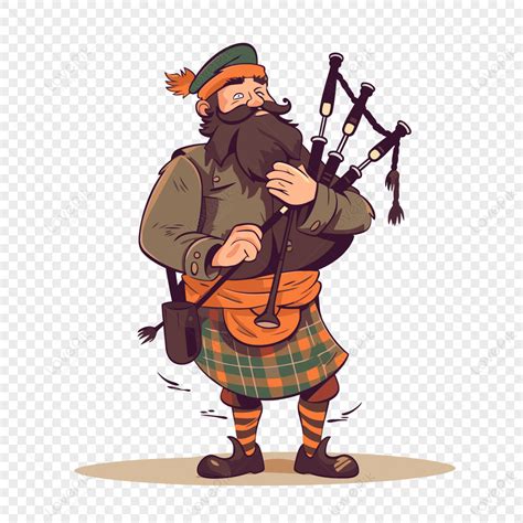 Bagpipe Clipart Bagpipes In Scottish Style Cartoon Illustration Vector