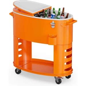 Vingli Patio Cooler 70 Qt Rolling Ice Chest On Wheels Party Bar