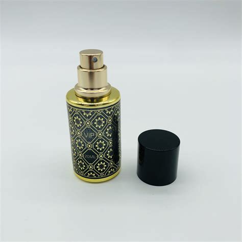Coating Black Color With Gold Hot Stamping Glass Perfume Bottle