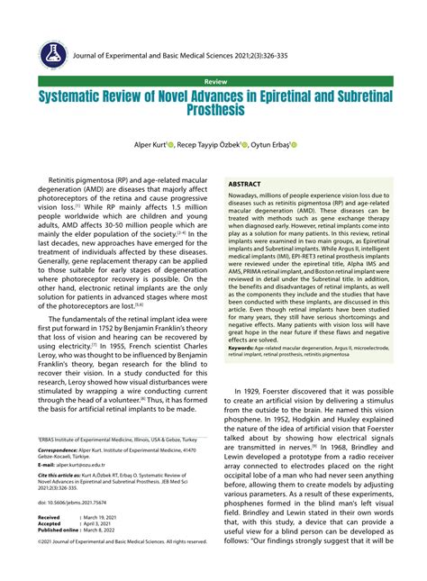 Pdf Systematic Review Of Novel Advances In Epiretinal And Subretinal