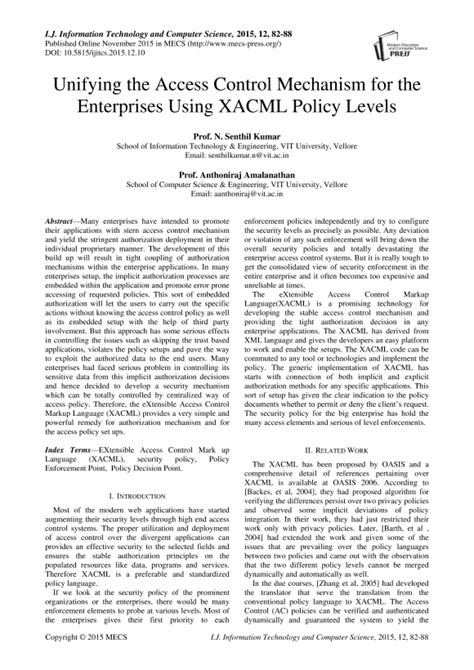 Unifying The Access Control Mechanism For The Enterprises Using XACML