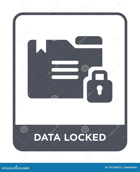 Data Locked Icon In Trendy Design Style Data Locked Icon Isolated On White Background Stock