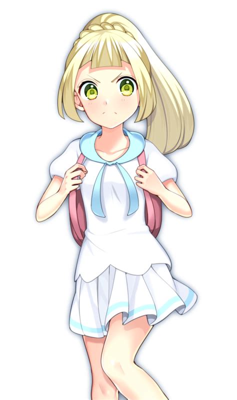 Safebooru 1girl Backpack Bag Blonde Hair Frown Green Eyes Highres