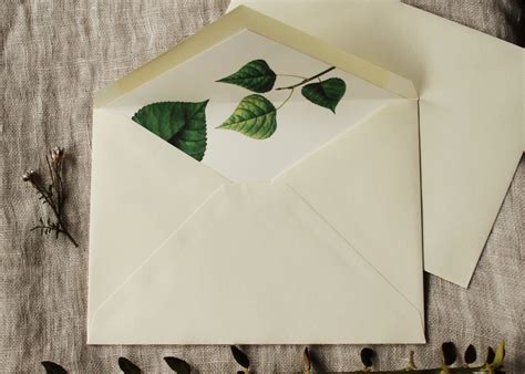 Leaf Envelope Liner Download Botanical Lined Envelopes A2 Etsy