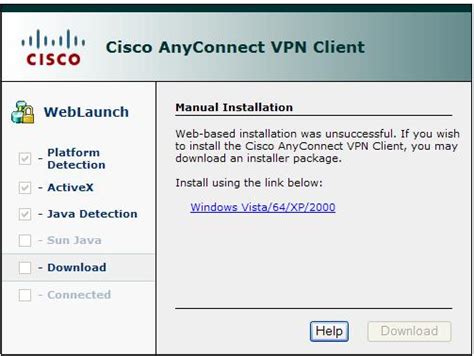 Cisco AnyConnect VPN Client Manual Install