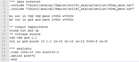 Simulation Subcircuits In Hspice Netlist Stack Overflow