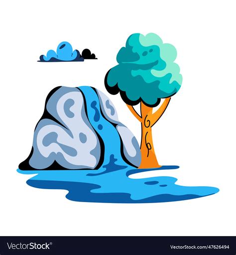 Waterfall Royalty Free Vector Image Vectorstock