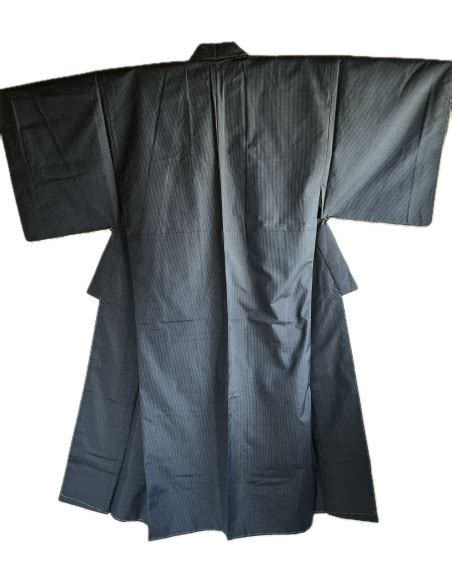 Mens Kimono And Haori Hokusai Tsumugi Silk Free Obi Kyoto