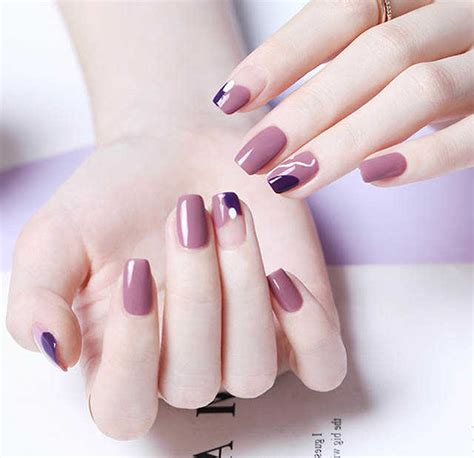 เล็บเจลสีม่วงลายก็น่ารักทาแล้วยังดูแพงอีกมาดูกัน