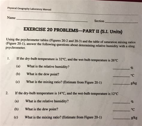 Solved Physical Geography Laboratory Manual Name Section