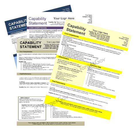 Capability Statement Editable Template Purple TargetGov TargetGov