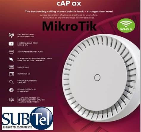 CAP Ax Mikrotik Access Point Two Gigabit Ethernet Port With One PoE Out RouterOS Ax WiFi