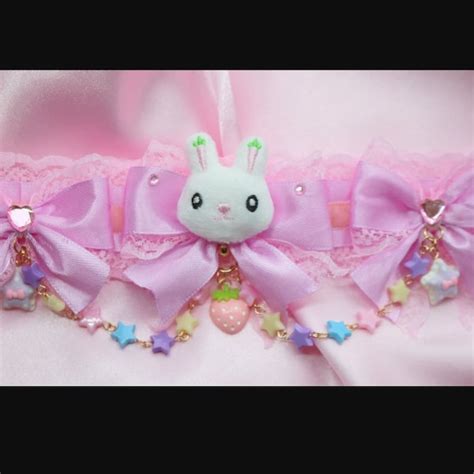 Cute Choker Lovely Collar Pastel Pink Blue And Rainbow Colors