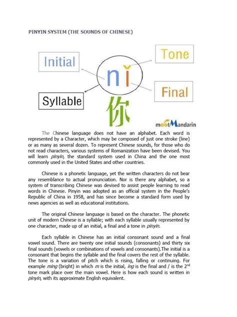 Initials Finals Pdf Pinyin Standard Chinese
