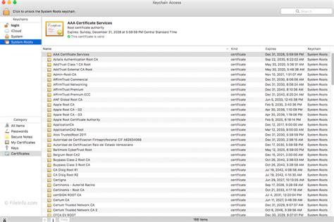 Apple Keychain Access 10 Supported File Formats