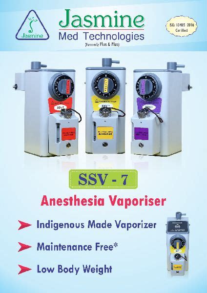 Jasmine Ssv 7 Anaesthesia Vaporizer Buy Jasmine Ssv 7 Anaesthesia Vaporizer